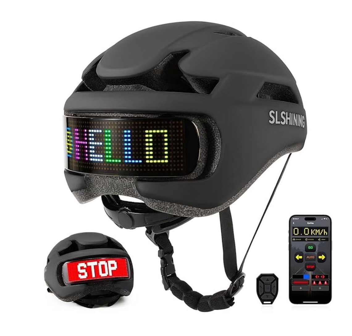 SLSHINING Bike/scooter Helmet, Smart APP LED, with Turn Signals Remote – Kiwi eRide